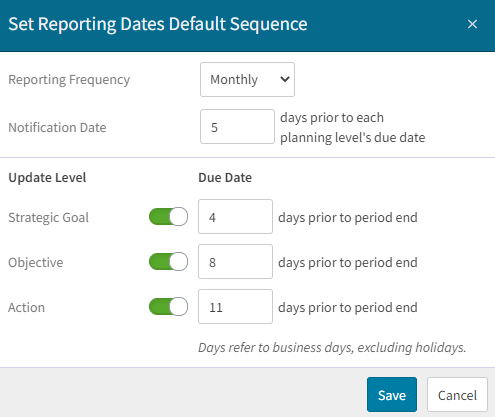 Reporting Dates – Envisio