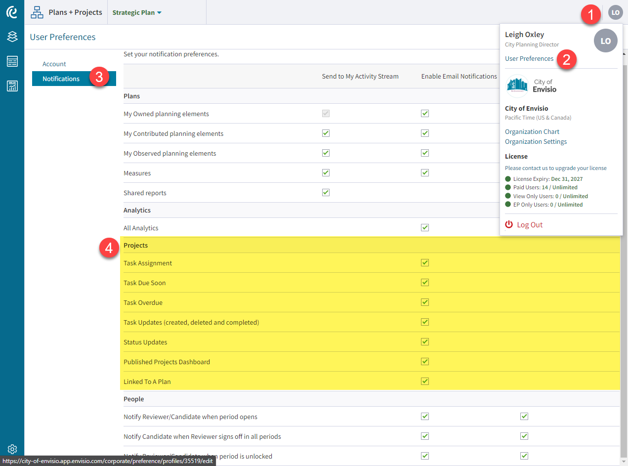 How To: Manage Project Notifications – Envisio