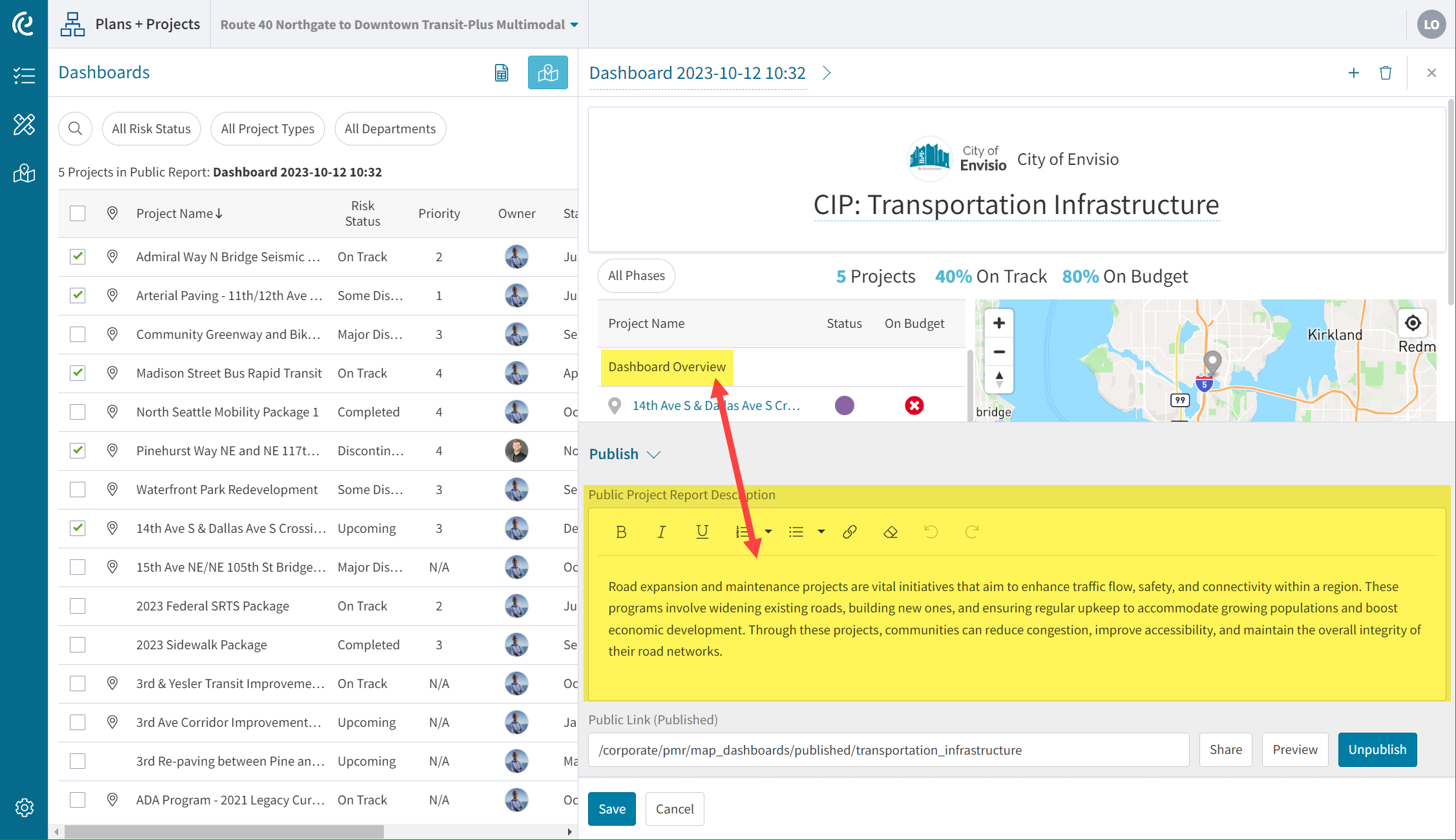 How To: Configure Project Dashboards – Envisio
