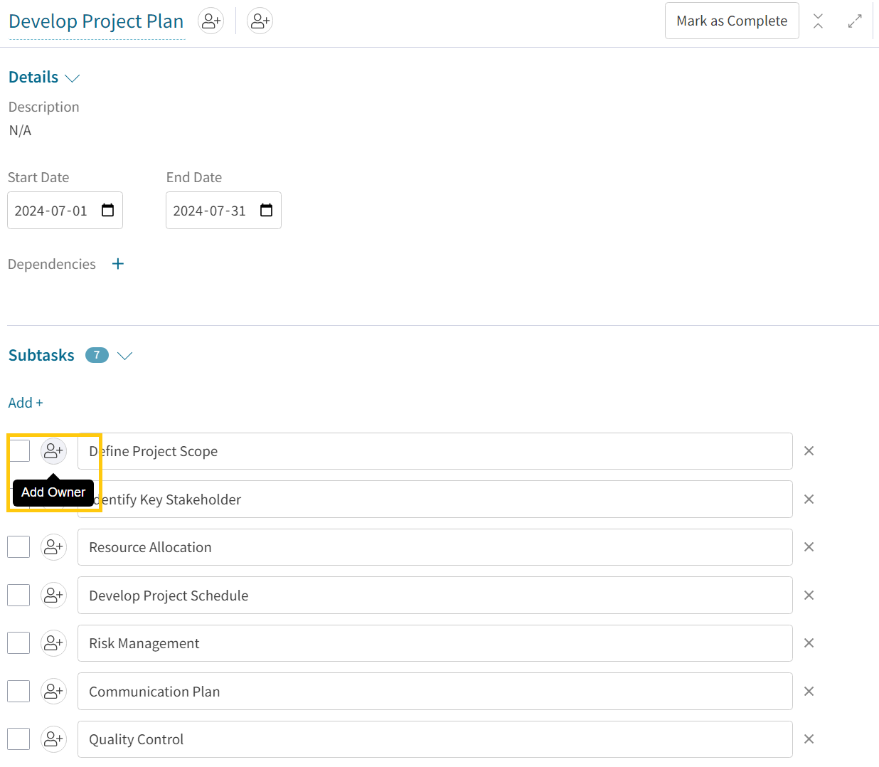 How To Creation And Assigning A Subtask Envisio 