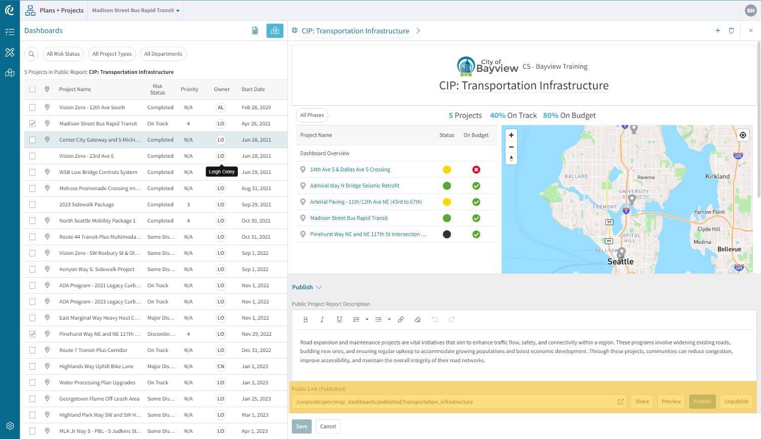 How To: Publish and Share Project Dashboards – Envisio