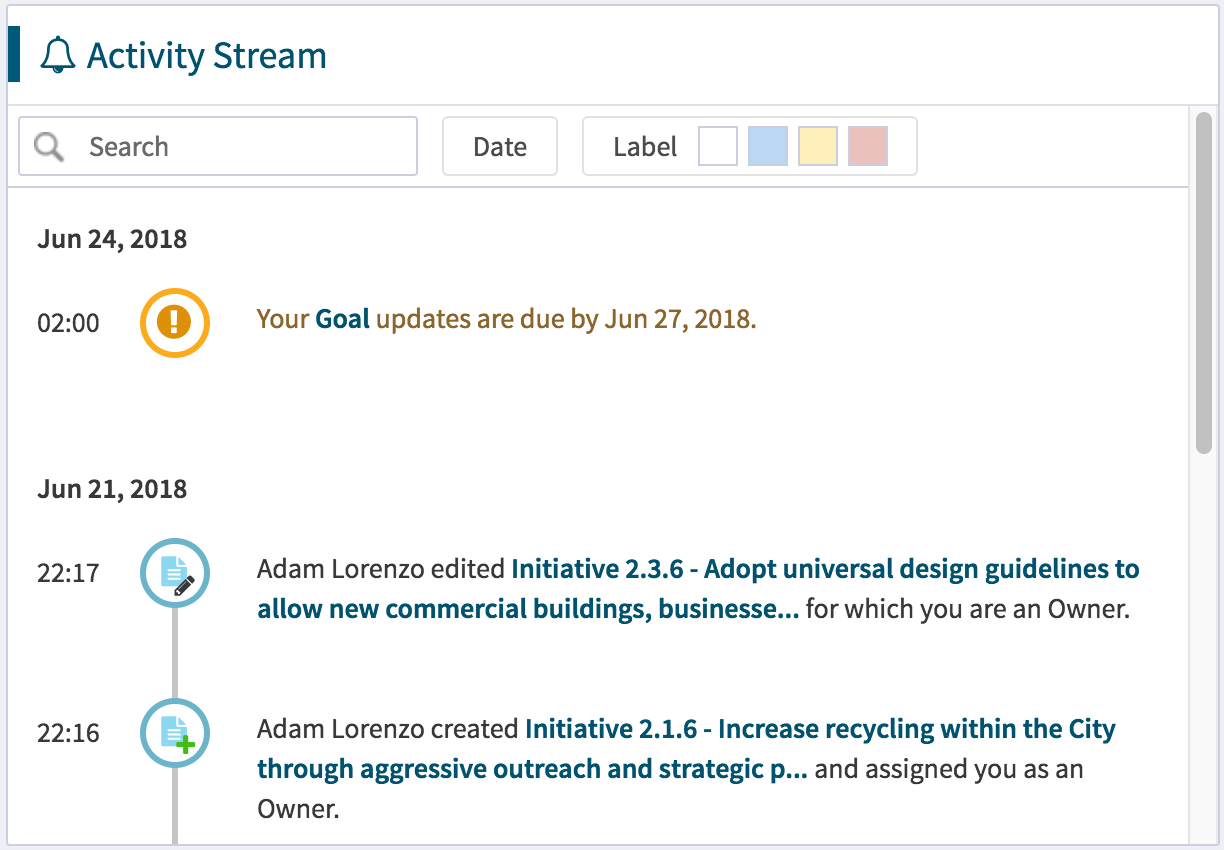 Activity Stream and Notifications – Envisio