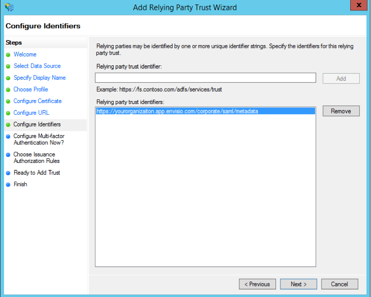 Setting Up Single Sign On Using Active Directory With Adfs And Saml Envisio