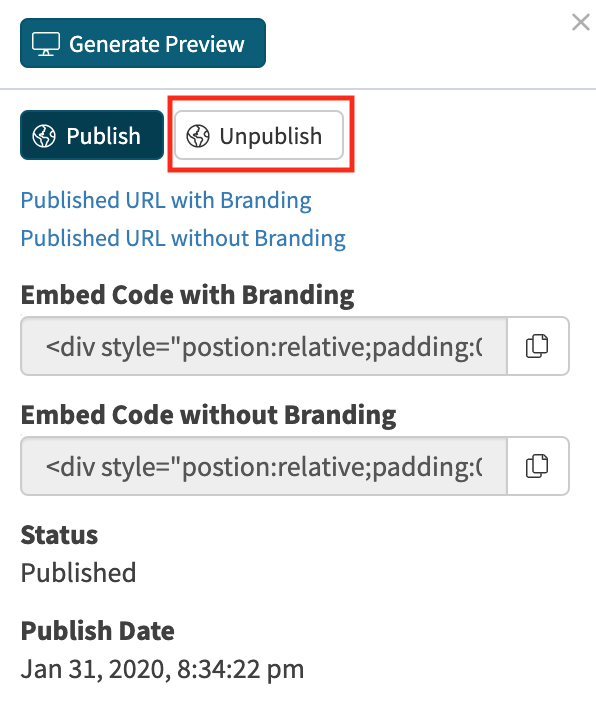 Understanding Preview, Publish and Unpublish – Envisio