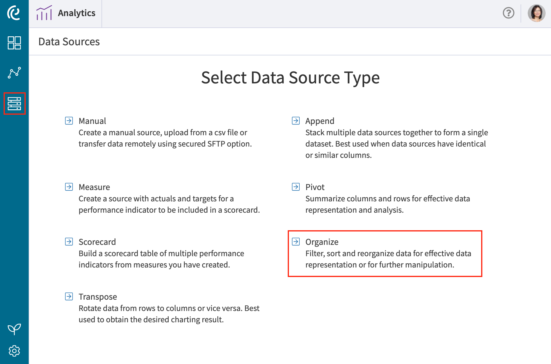 Create an Organize Data Source – Envisio