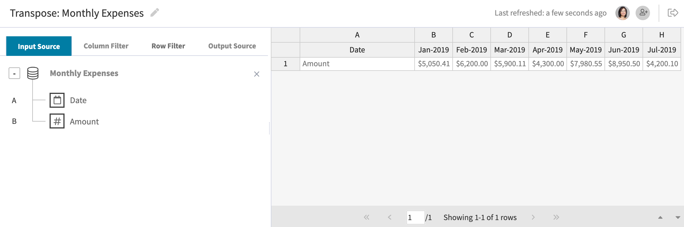 Create a Transpose Data Source – Envisio