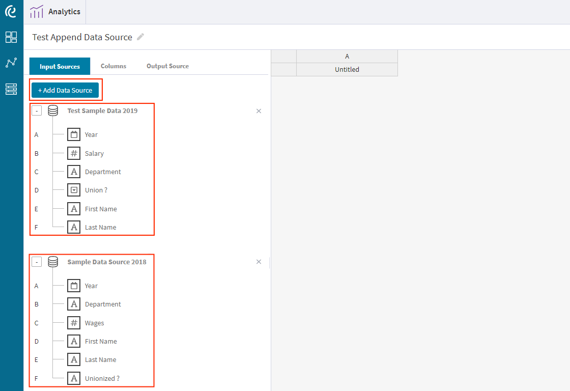 Create an Append Data Source – Envisio