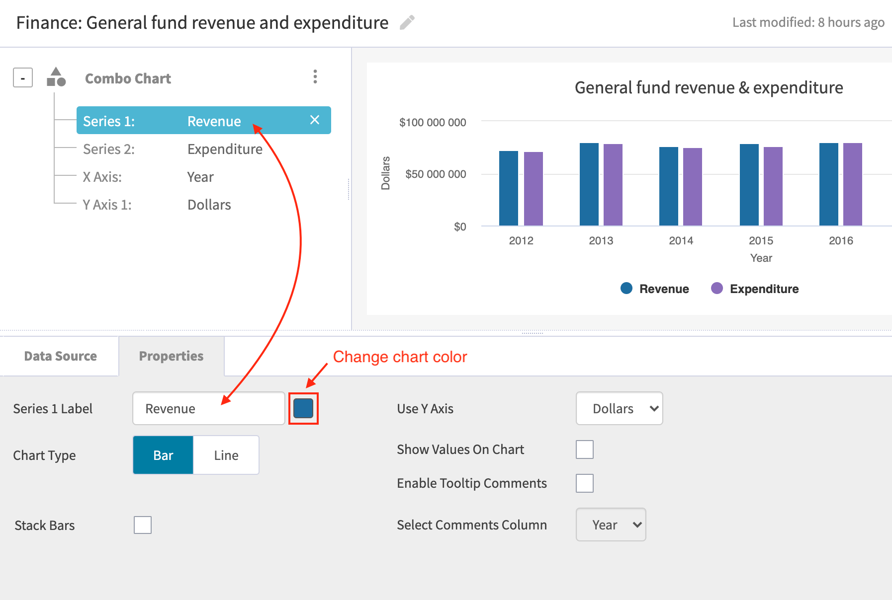 Create a Combo Chart Visual – Envisio